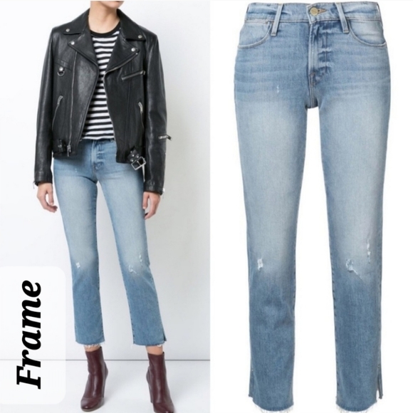 Frame Denim | Jeans | Frame Le High Raw Edge Hem Slip Rivit Jeans Denim ...